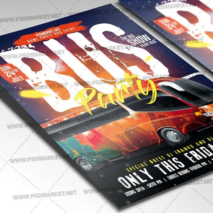 Download Party Bus Templates in PSD & Vector | PSDmarket