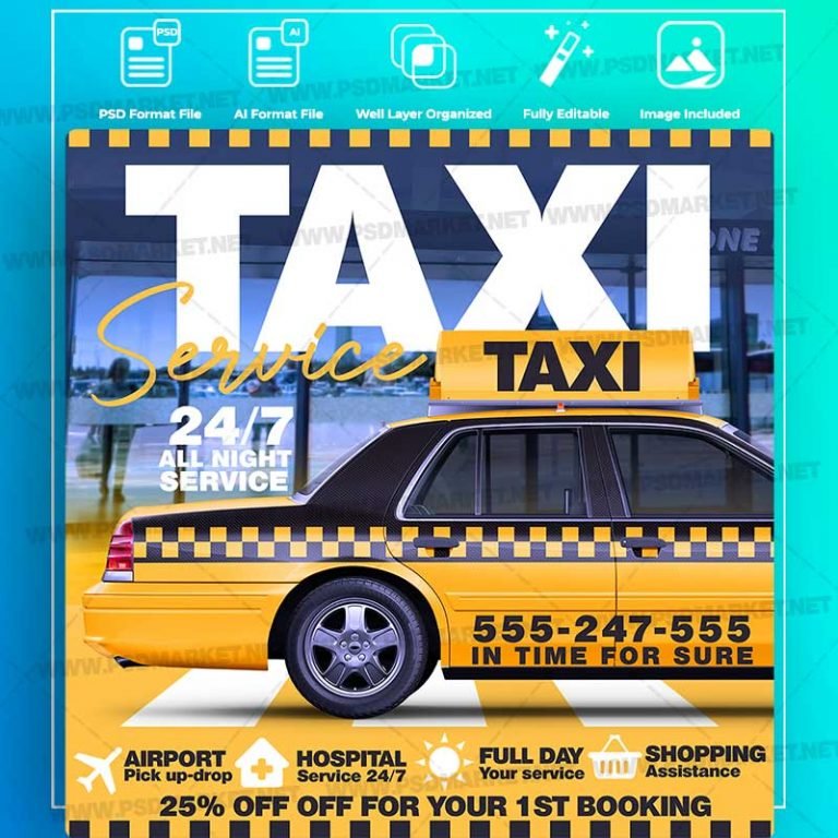 Download Taxi Service Flyer - PSD Template | PSDmarket