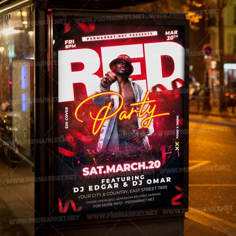 Red Party PSD Template - PSDmarket