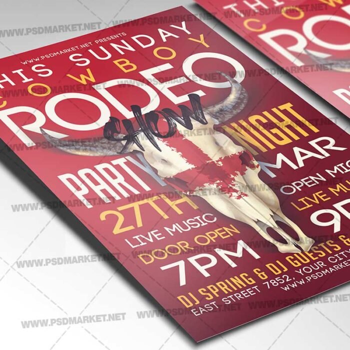 Download Bull Rider Flyer - PSD Template | PSDmarket