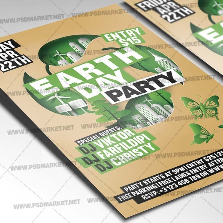 Earth Day Party PSD Template - PSDmarket