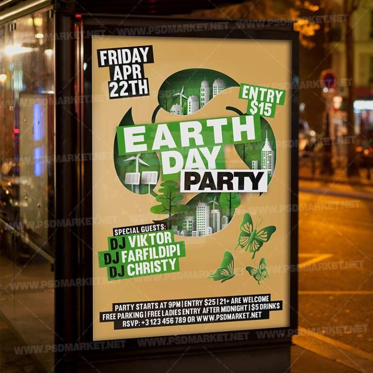 Earth Day Party PSD Template - PSDmarket
