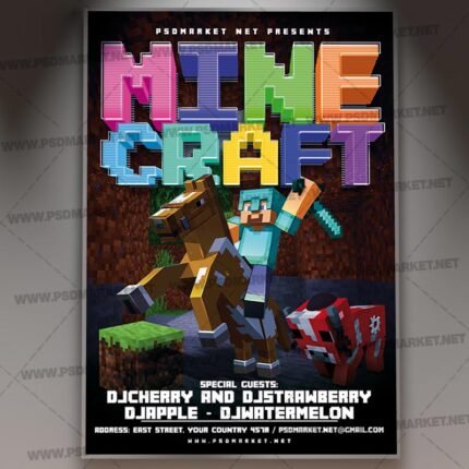 Download Minecraft PSD Template Flyer | PSDmarket
