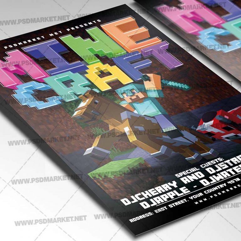Download Minecraft PSD Template Flyer | PSDmarket