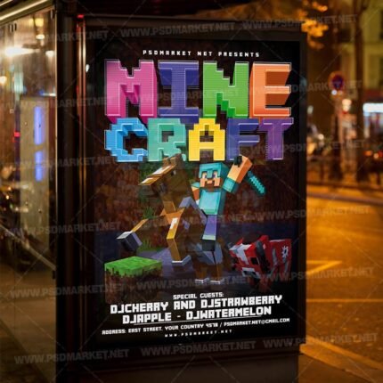 Download Minecraft PSD Template Flyer | PSDmarket