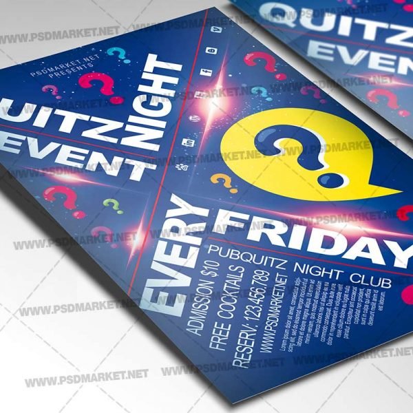 Download Quiz Pub Card Printable Template Flyer | PSDmarket