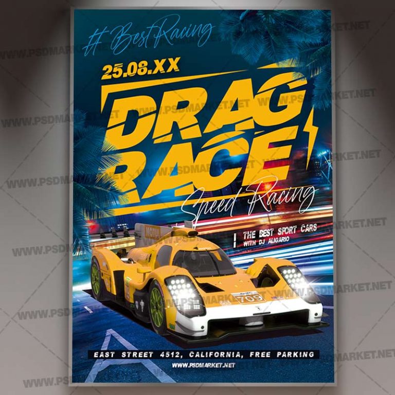 Download Drag Race Flyer - PSD Template | PSDmarket