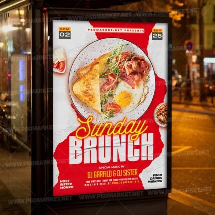 Download Sunday Brunch Event PSD Template Flyer | PSDmarket