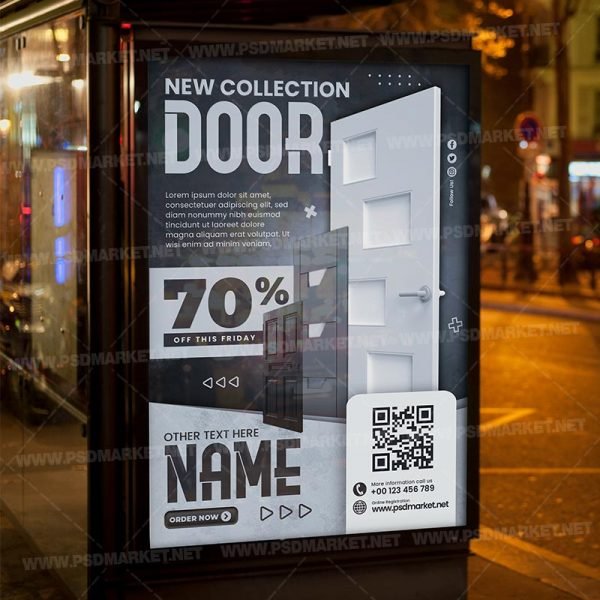Download Door Company PSD Template Flyer | PSDmarket