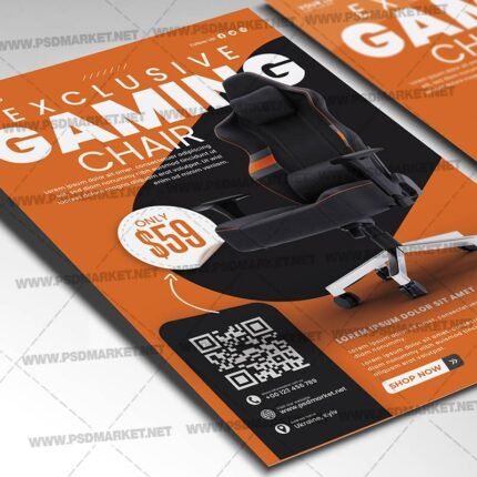 Download Gaming Chair PSD Template Flyer | PSDmarket