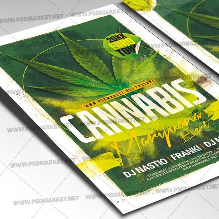 Download Cannabis PSD Template Flyer | PSDmarket