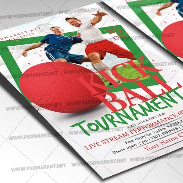 Download Kickball Tournament PSD Template Flyer | PSDmarket