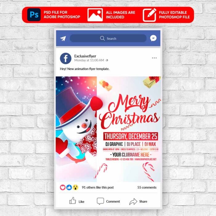 Merry Xmas - Animated Flyer PSD Template - PSDmarket