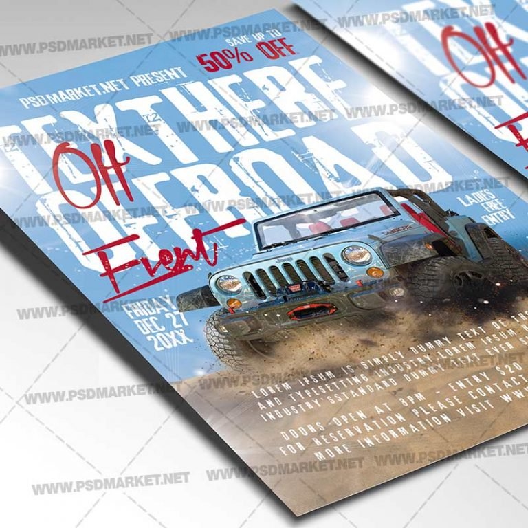 Off Road Card Printable Template Flyer PSD | PSDmarket