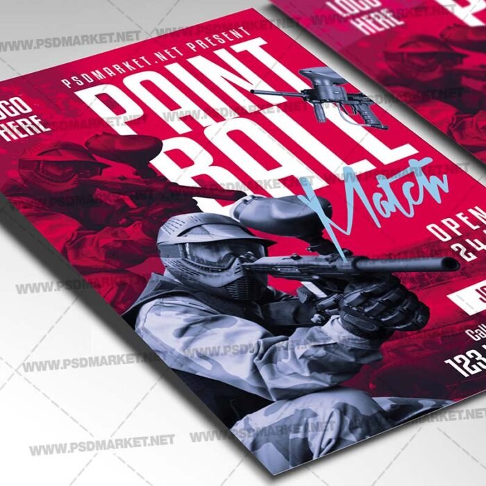 Paintball Card Printable Template Flyer PSD | PSDmarket