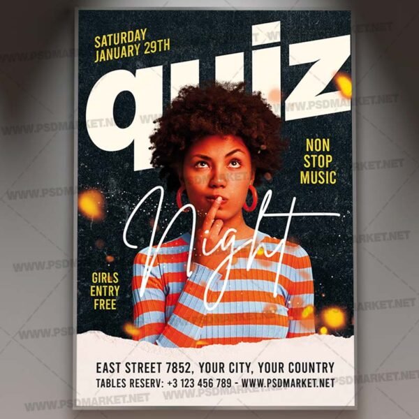 Download Pub Quiz PSD Template Flyer | PSDmarket