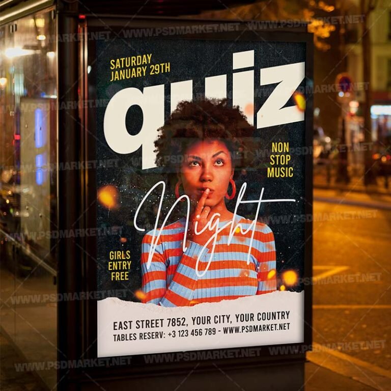 Quiz Event Card Printable Template - PSDmarket