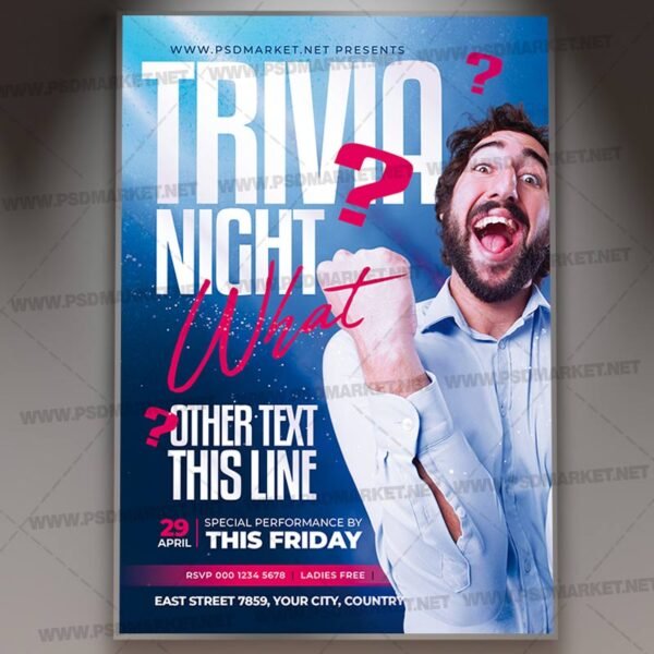 Download Pub Quiz PSD Template Flyer | PSDmarket