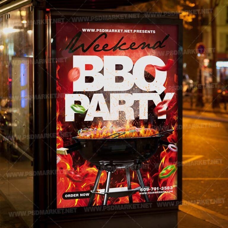Bbq Weekend Card Printable Template - PSDmarket