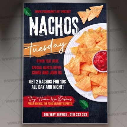 Nachos Card Printable Template Flyer | PSDmarket