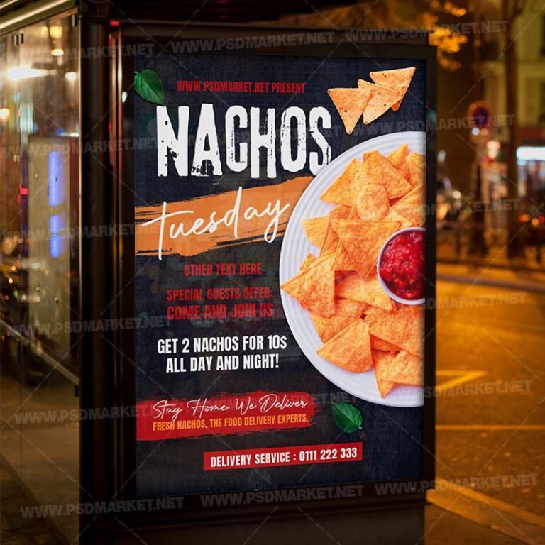 Nachos Card Printable Template Flyer | PSDmarket