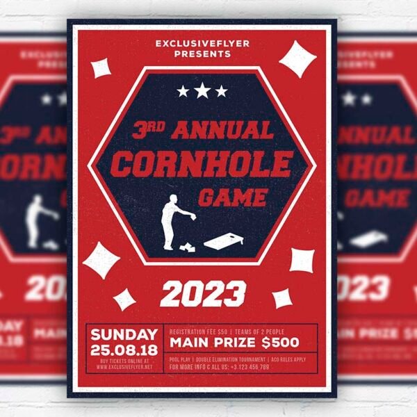 Cornhole Flyer Templates - PSDmarket
