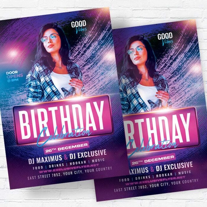Download Birthday Party Night PSD Template Flyer | PSDmarket
