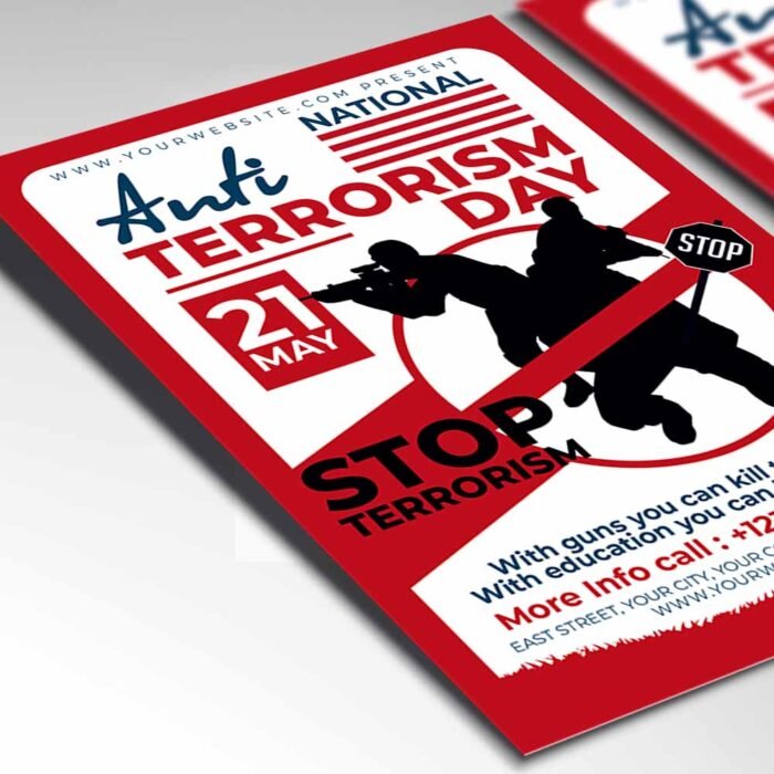 Anti Terrorism Day Card Printable Template Flyer PSD | PSDmarket