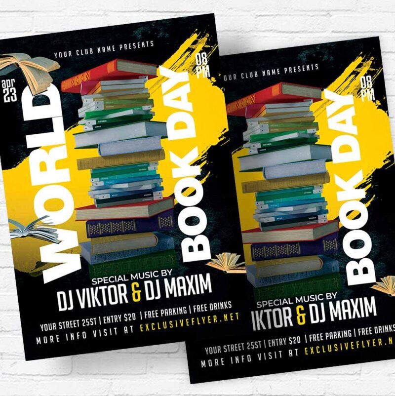 Download Book Festival Flyer - PSD Template | PSDmarket