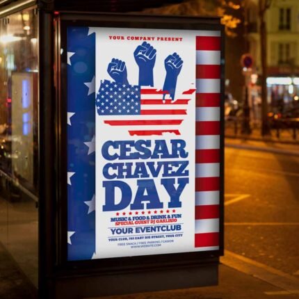 Celebrate Cesar Chavez Day Card Printable Template - PSDmarket