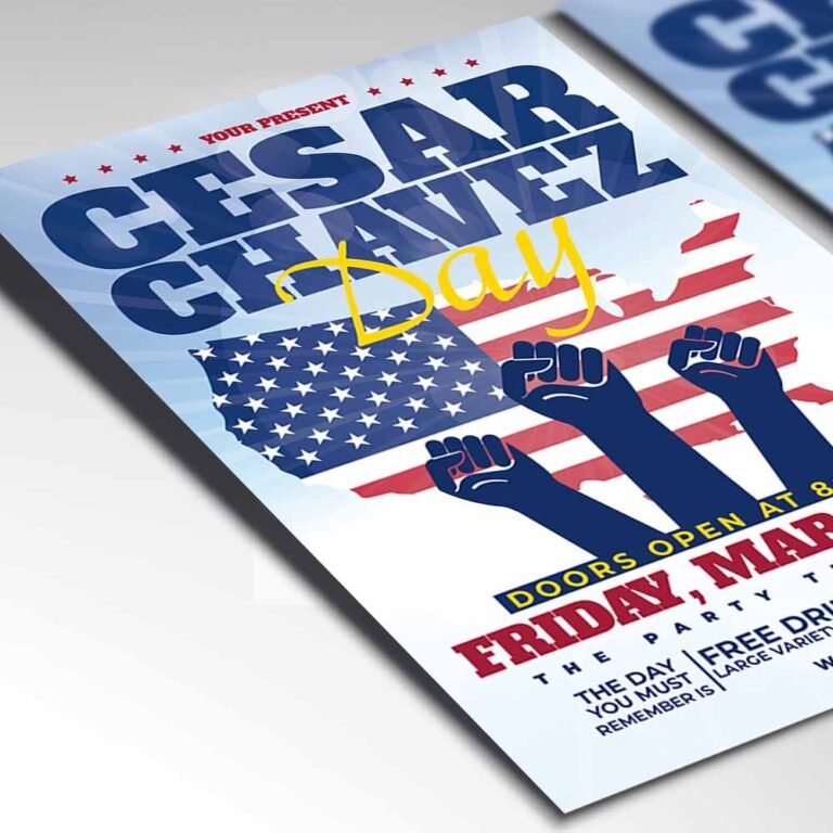 Cesar Chavez Day Card Printable Template | PSDmarket