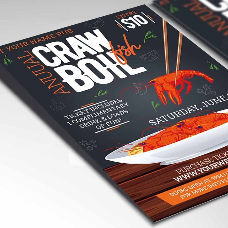Seafood Fest Card Printable Template Flyer | PSDmarket