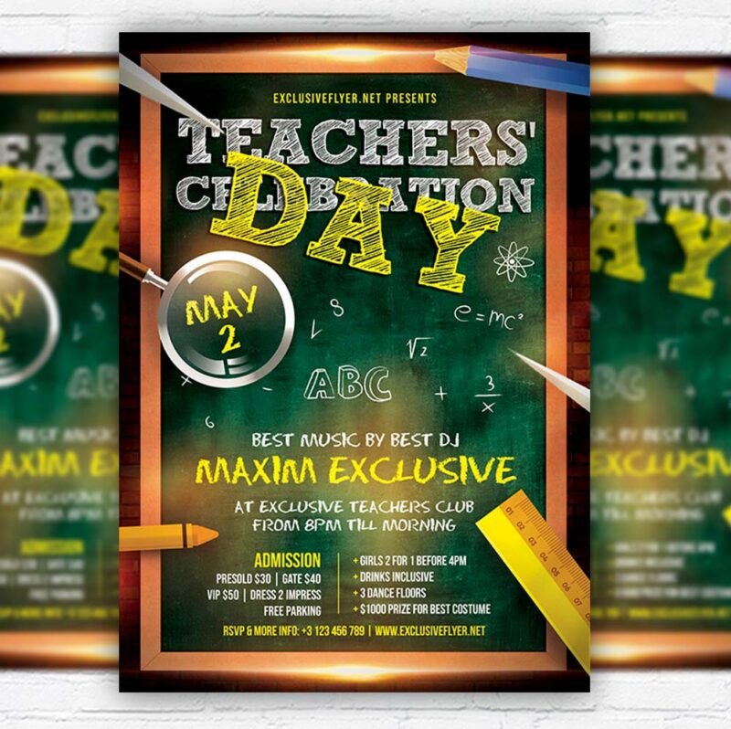 Download Teachers' Day Celebration- Flyer PSD Template | ExclusiveFlyer