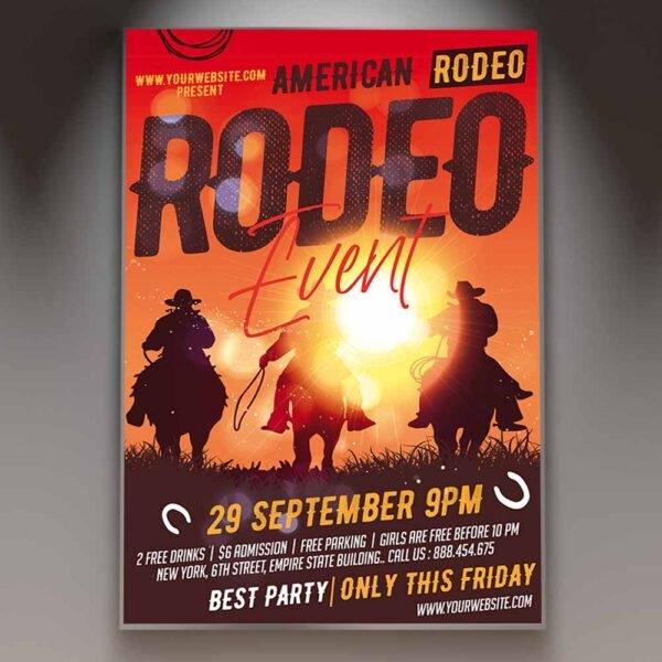 Download Bull Rider Flyer - PSD Template | PSDmarket