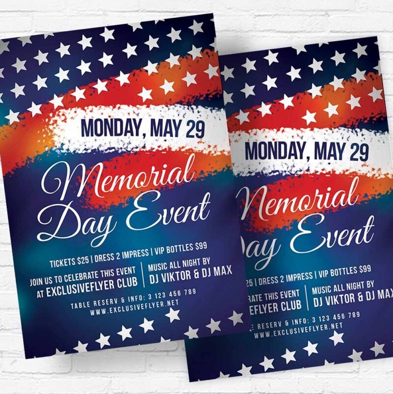 Memorial Day Event Flyer - PSD Template | PSDmarket