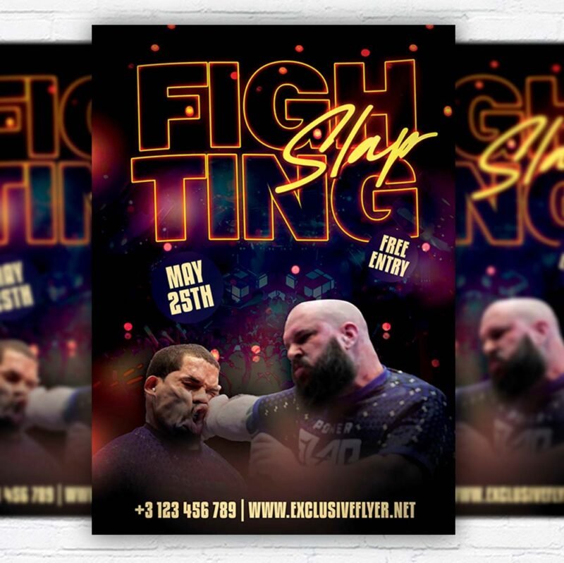 Download Slap Fighting - Flyer PSD Template | ExclusiveFlyer