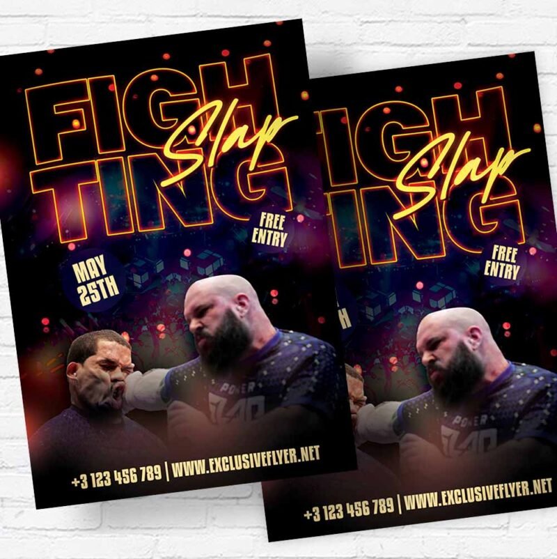 Slap Fighting Championship - Flyer PSD Template | ExclusiveFlyer