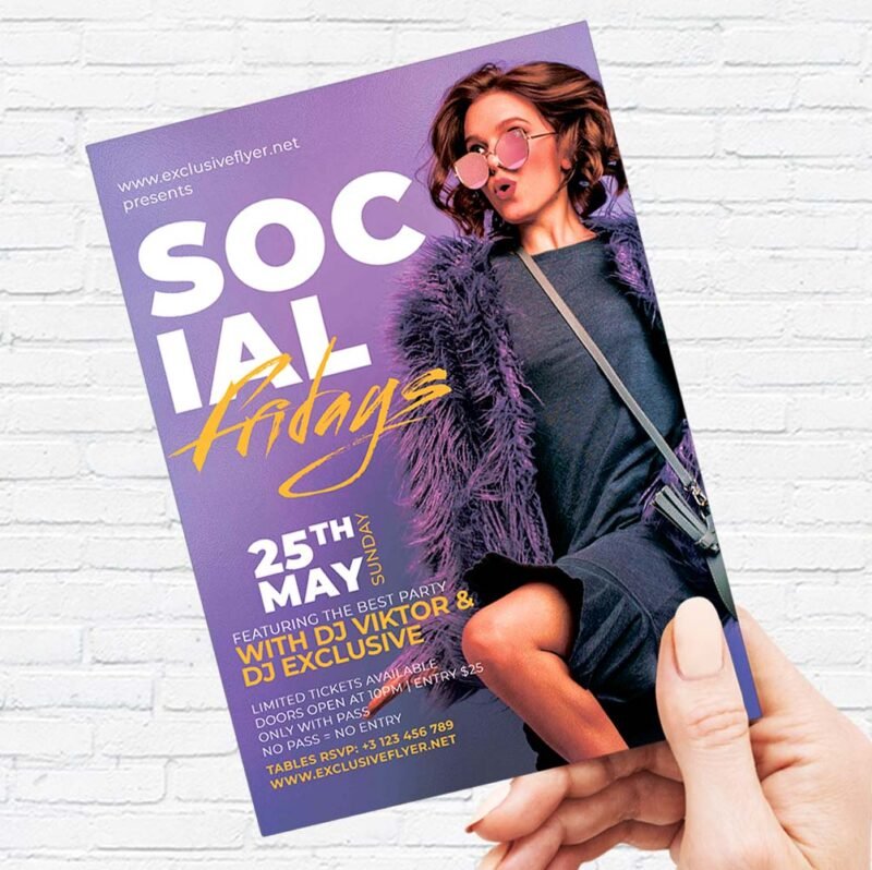 Download Social Fridays - Flyer PSD Template | ExclusiveFlyer