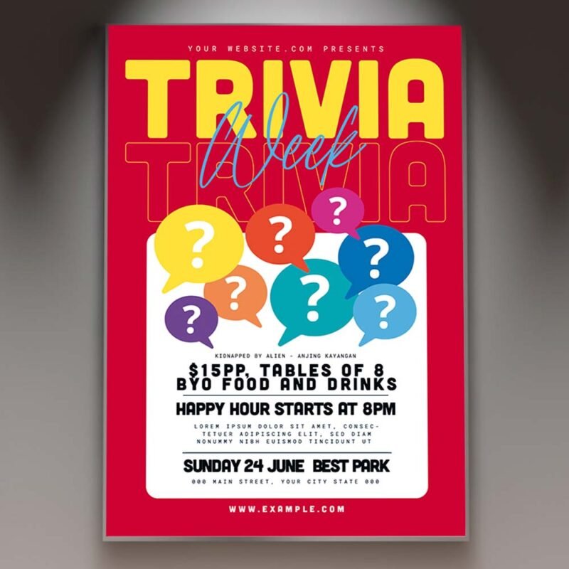 Download Trivia Time Card Printable Template Flyer | PSDmarket