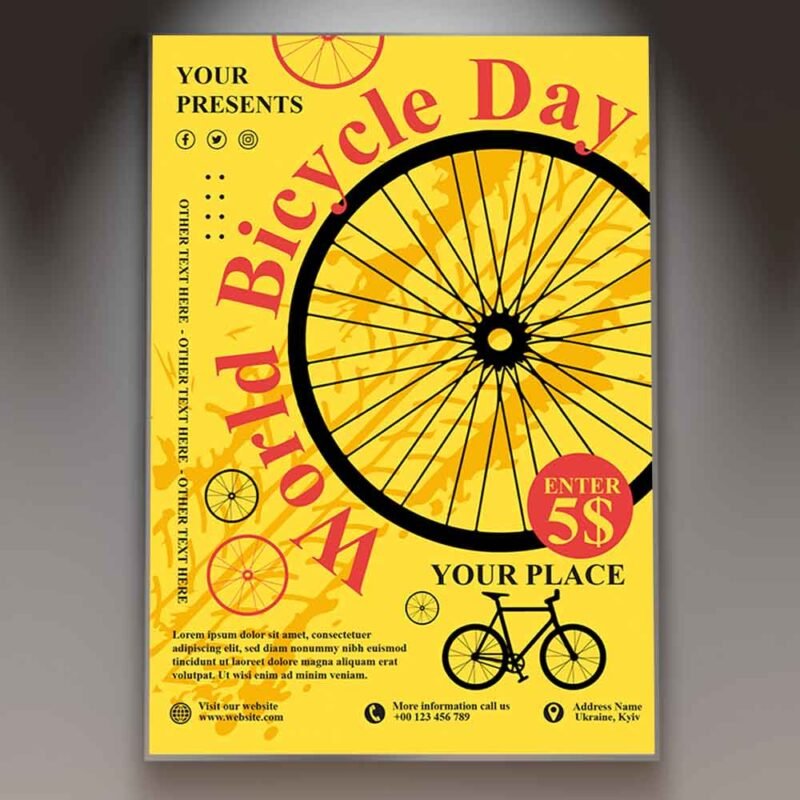 Download Bicycle Day PSD Template Flyer | PSDmarket