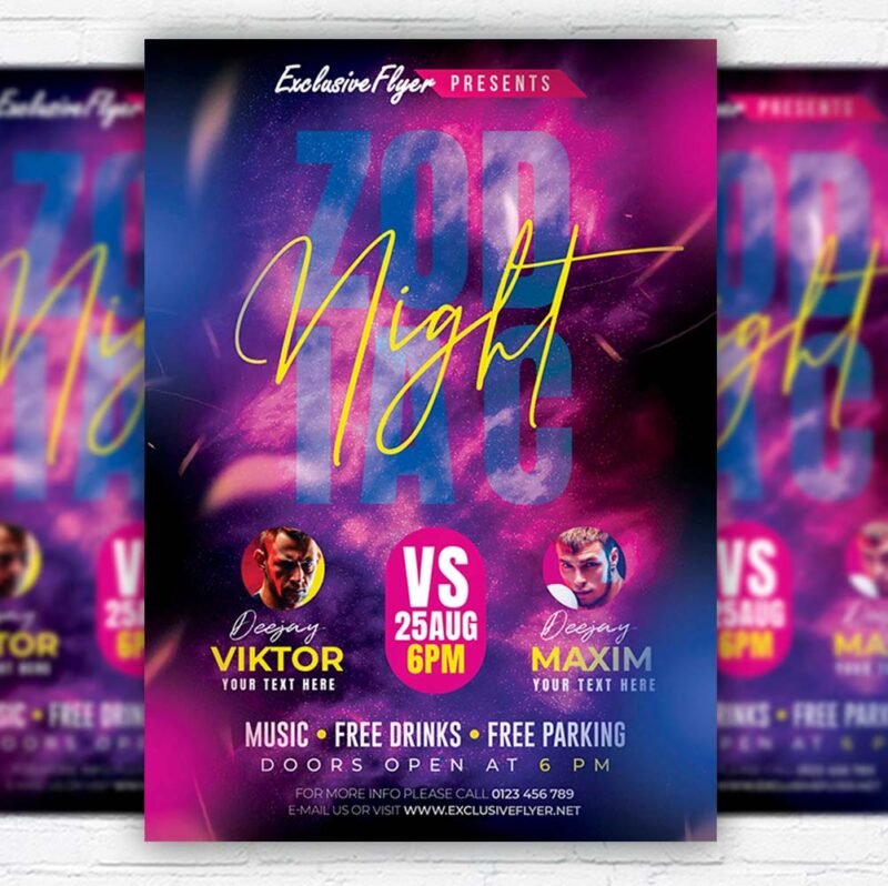 Zodiac Party Night - Club Flyer PSD Template | PSDmarket