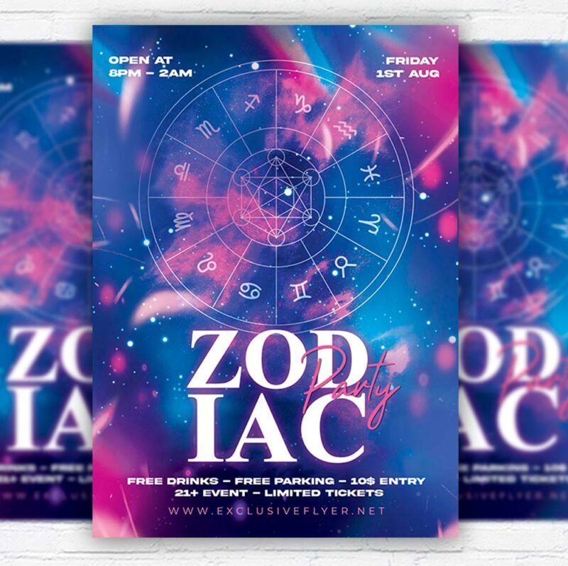 Zodiac Party - Club Flyer PSD Template | PSDmarket