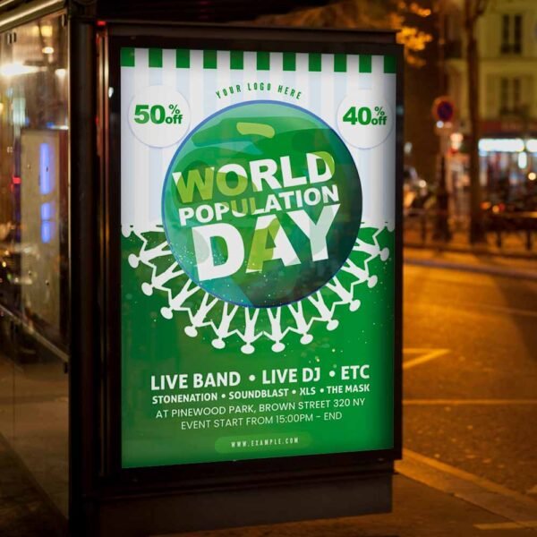 Population Day Card Printable Template Flyer | PSDmarket
