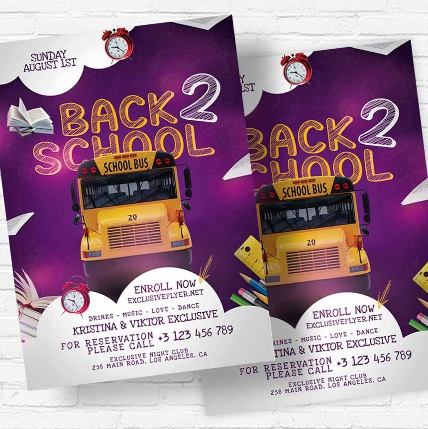 Download Back to School Outlet - Flyer PSD Template | ExclusiveFlye
