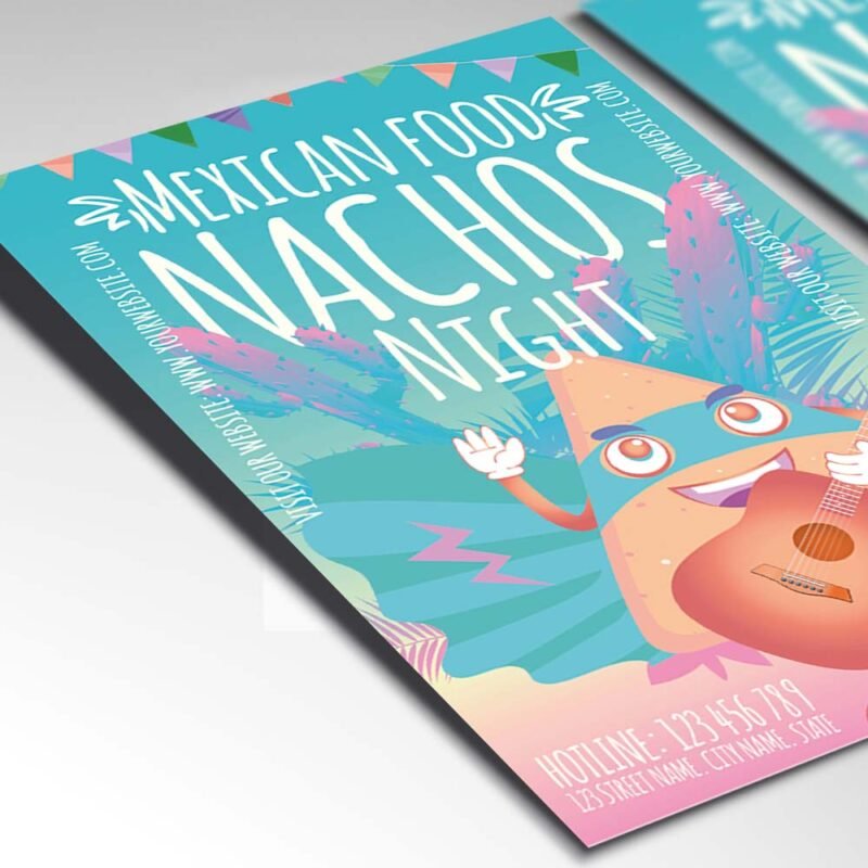 Nachos Hero Night Card Printable PSD Template | PSDmarket
