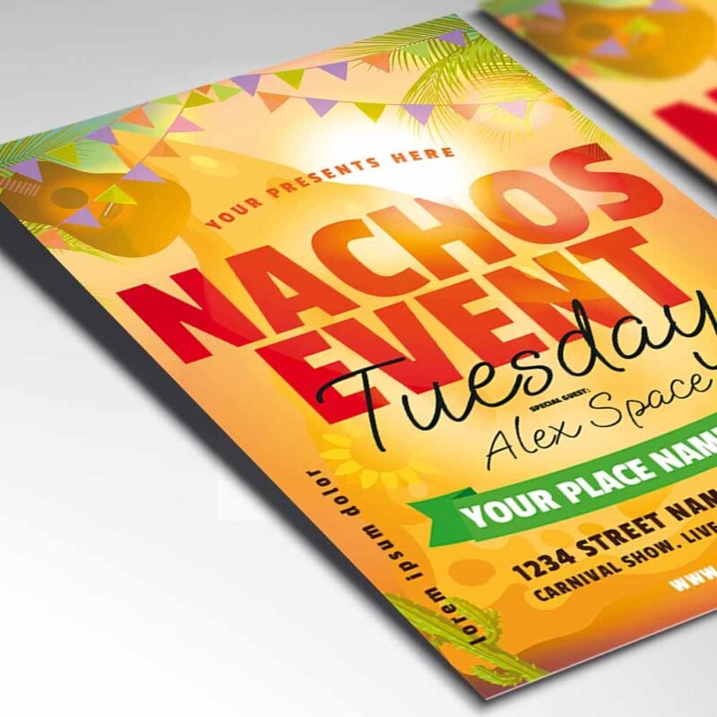 Nachos Hero Night Card Printable PSD Template | PSDmarket