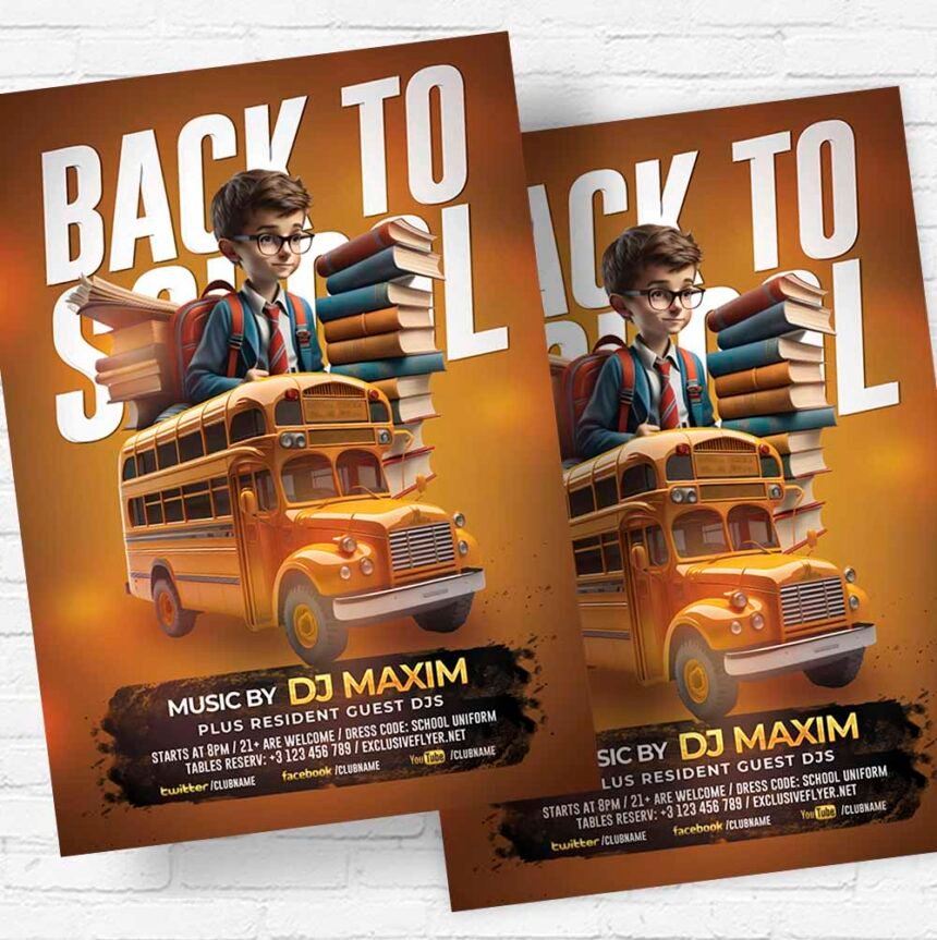 Download Back to School Outlet - Flyer PSD Template | ExclusiveFlye