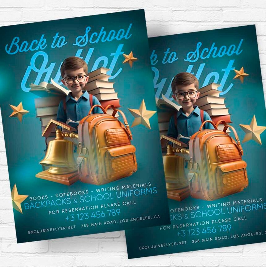 Download Back 2 School Giveaway - Flyer PSD Template | ExclusiveFlye