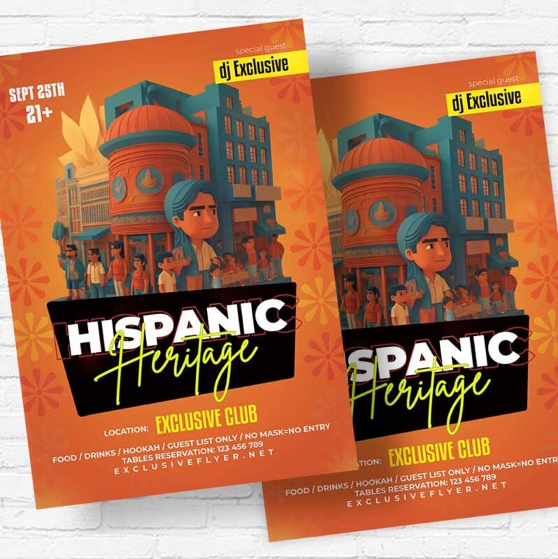 Hispanic Heritage Flyer - PSD Template | PSDmarketHair Flyer