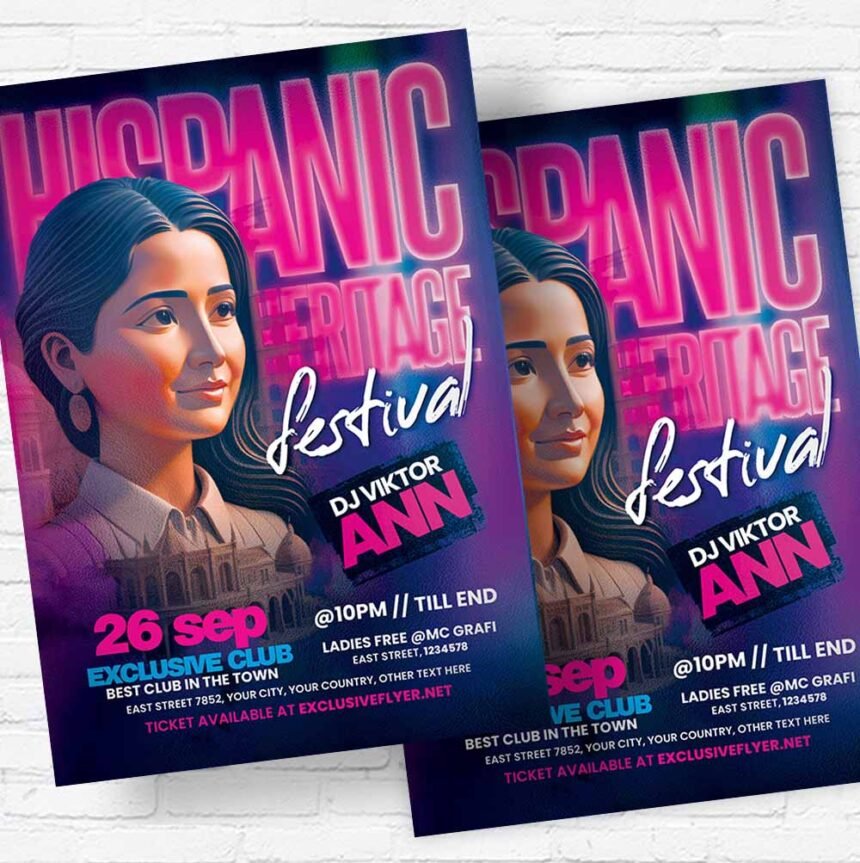 Hispanic Heritage Month Flyer - PSD Template | PSDmarketHair Flyer